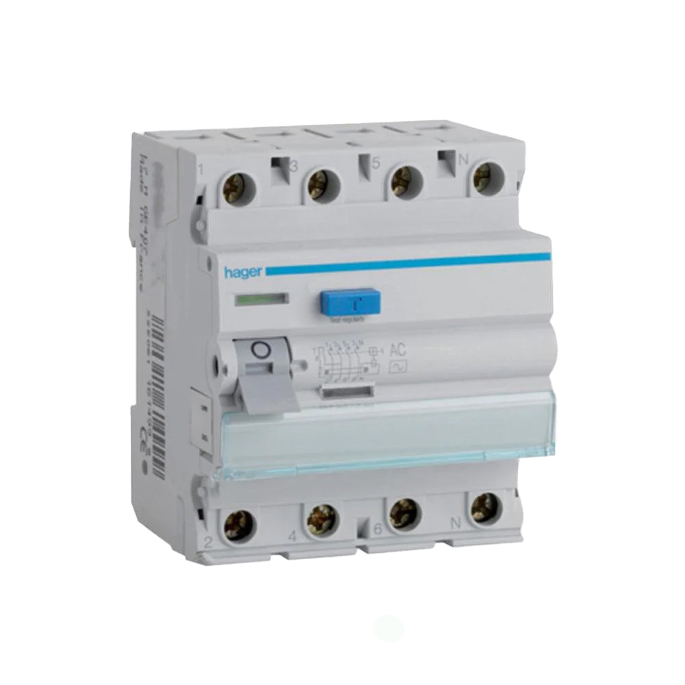 Hager CDA684U RCCB Four Pole 100A 30mA RCD Residual Current Device ...