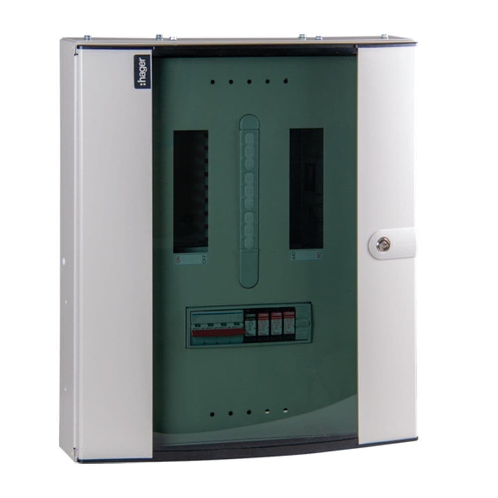 Hager JK104BGSPD 4 Way Distribution Board 125A TPN SPD – Consumer Unit ...