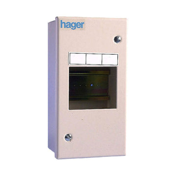 Hager Steel Enclosure 3 Module 1 Row – Consumer Unit World