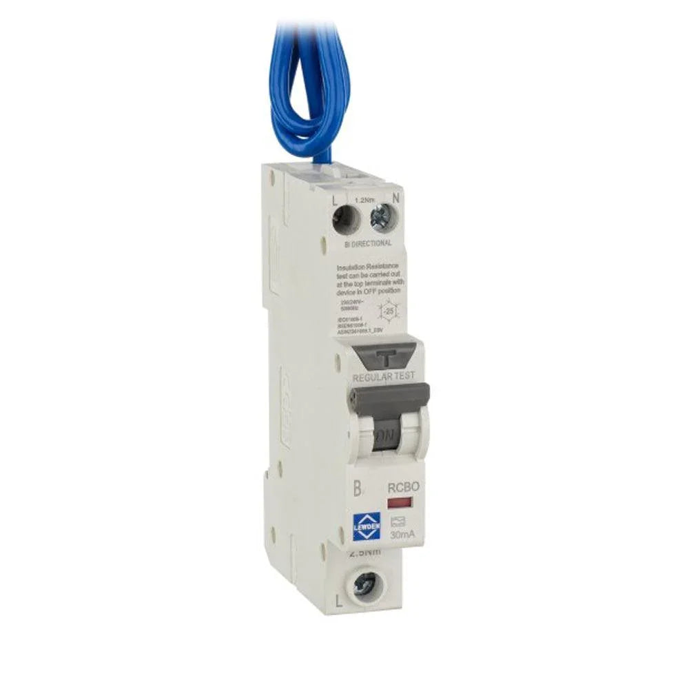 Lewden Bi-Directional RCBO 10amp B Curve Type A 1P+N | Consumer Unit World