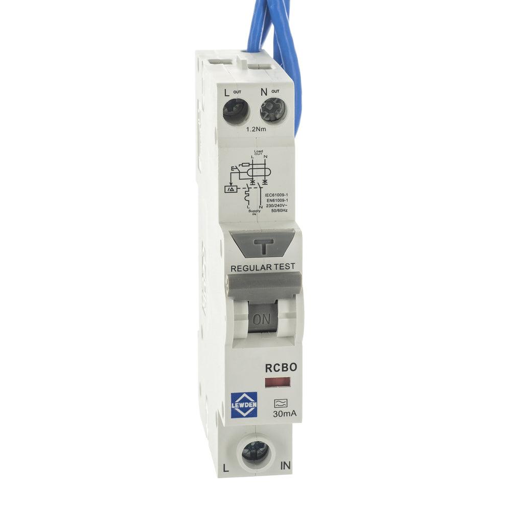 Lewden Compact Double Pole RCBO 10amp B Curve Type A – Consumer Unit World