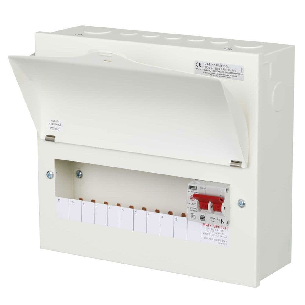 Wylex NM1006LS 10 Way 100A Main Switch Consumer Unit with Type 2 SPD ...